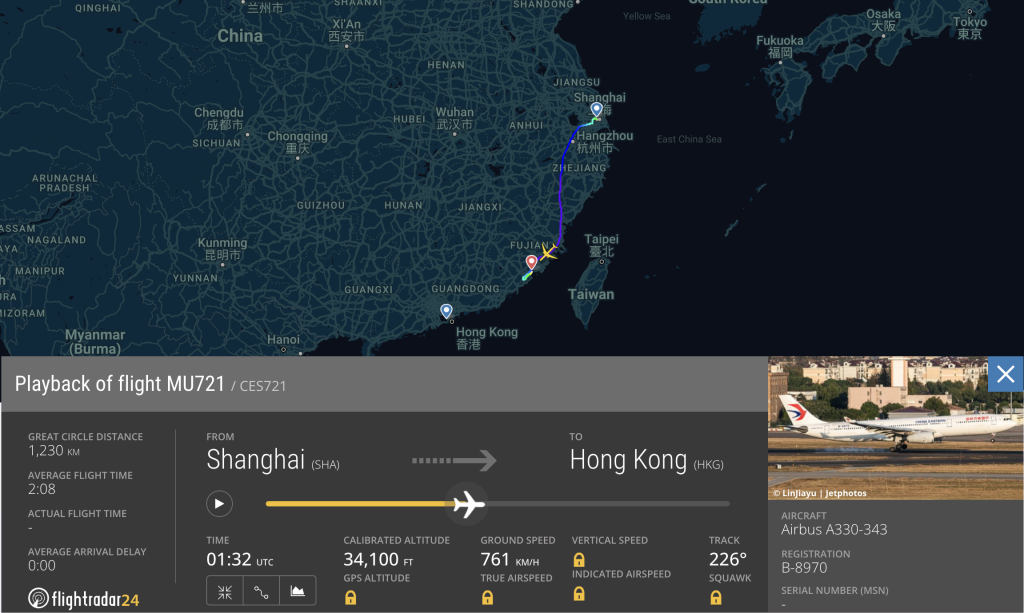 MU721_flight_path | AirlineGeeks.com